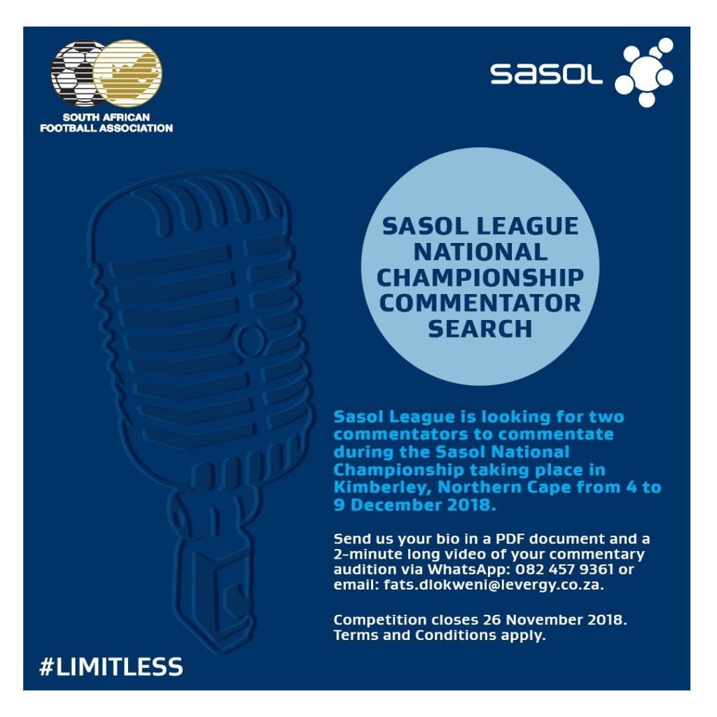 Sasol launches its first Sasol League commentator search - Sasol In Sport